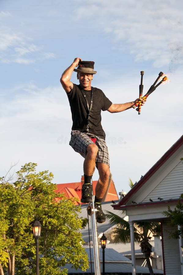 Street Performer Entertaining and Having Fun with the Tourists ...