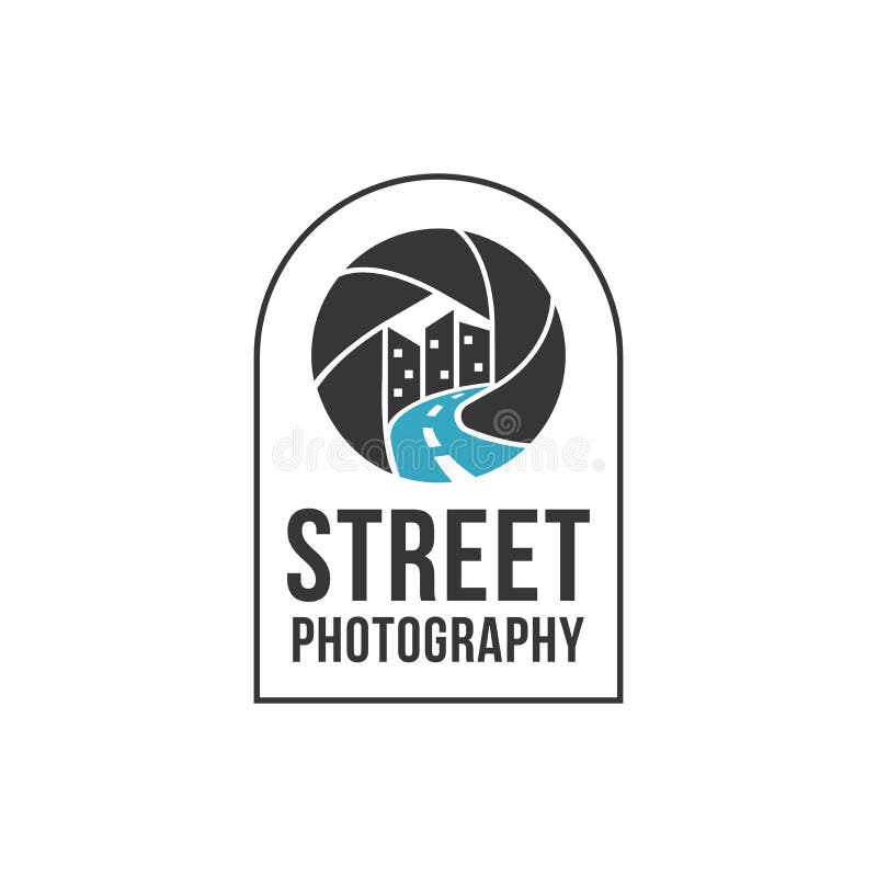 Street Photography Logo Icon Vecto, Camera Shutter and Street of ...