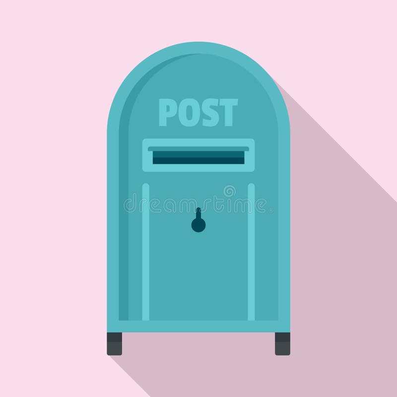 Street Post Box Icon, Flat Style Stock Vector - Illustration of great ...