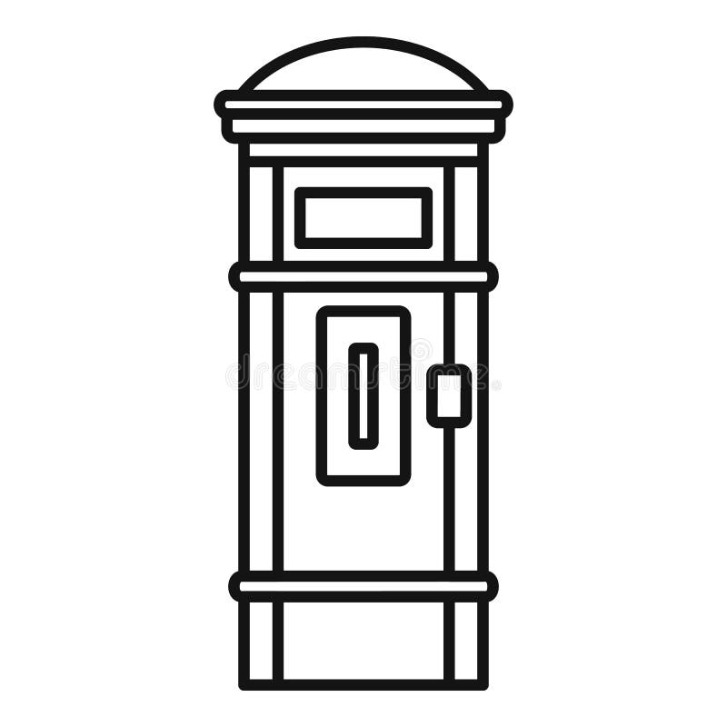 Street Post Box Icon, Outline Style Stock Vector - Illustration of ...