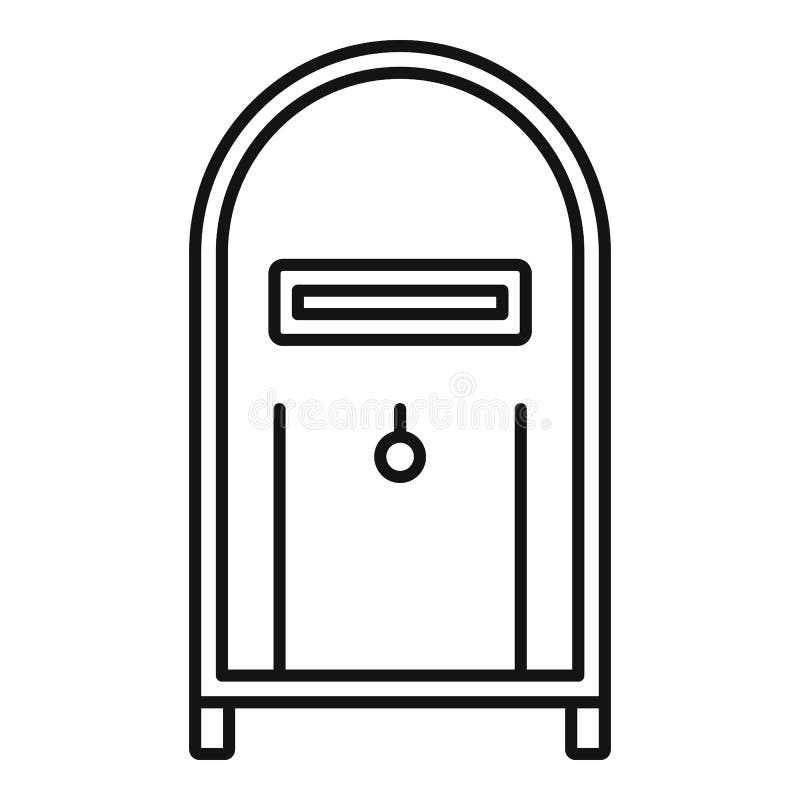 Street Post Box Icon, Outline Style Stock Vector - Illustration of ...