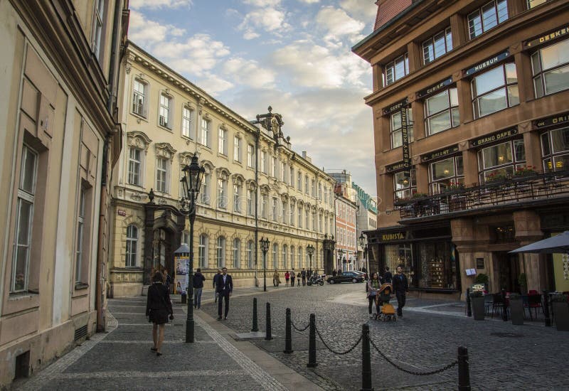 Street in Prague editorial stock photo. Image of praha - 78663308