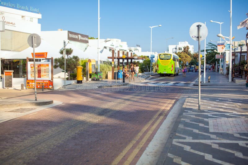 Street in Protaras editorial photography. Image of greek - 90922632