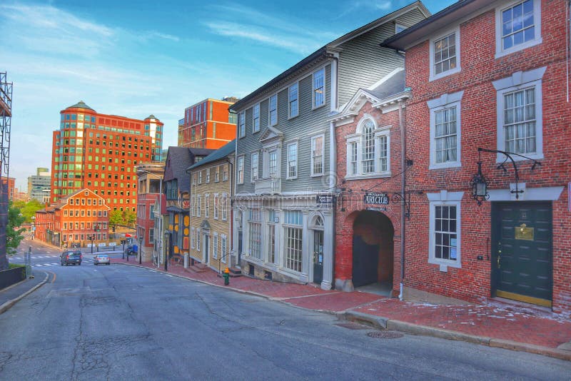 A street in Providence editorial stock photo. Image of wall - 219679918