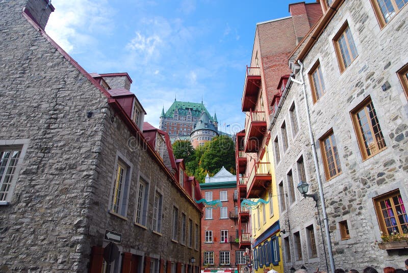Street of Quebec City stock image. Image of city, canadian - 36008451