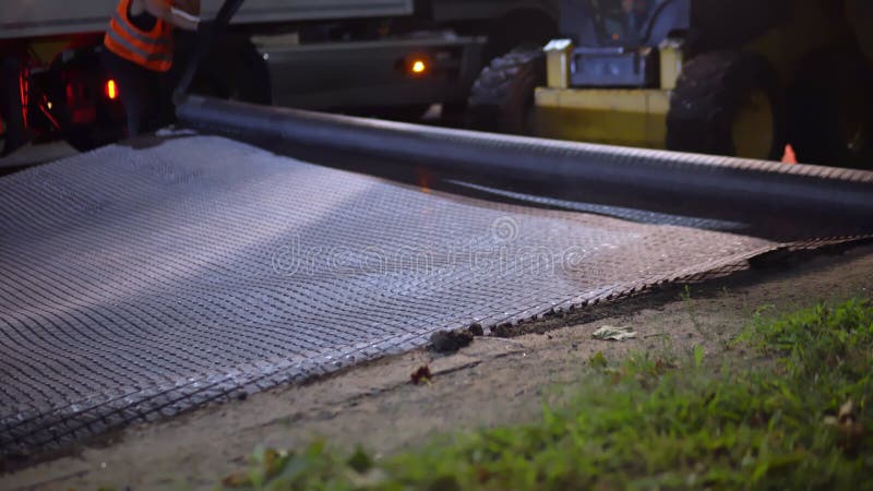 Street Rebuilding. Fresh Road Coverage. Stock Footage - Video of ...