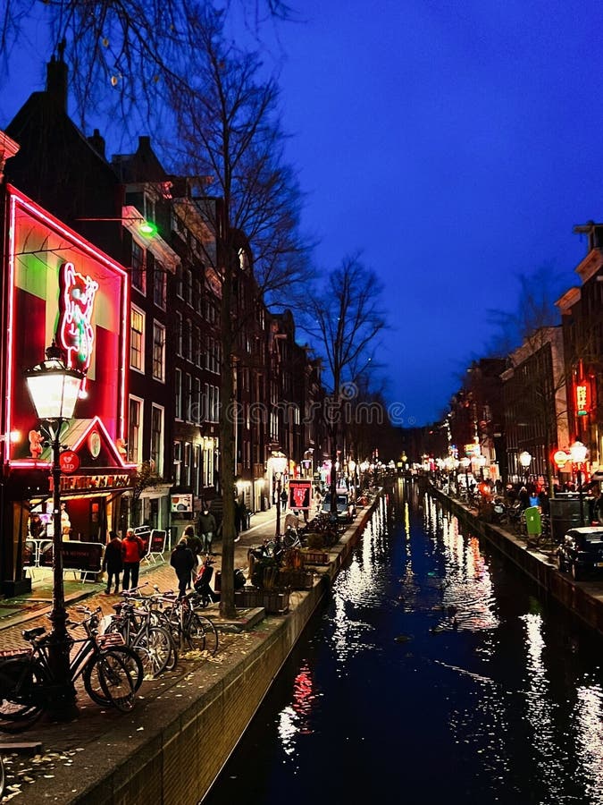 Street red-light district editorial stock image. Image of dusk - 274352649