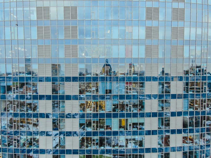 Street Reflection on Glass Steel Building Facade Stock Photo - Image of ...