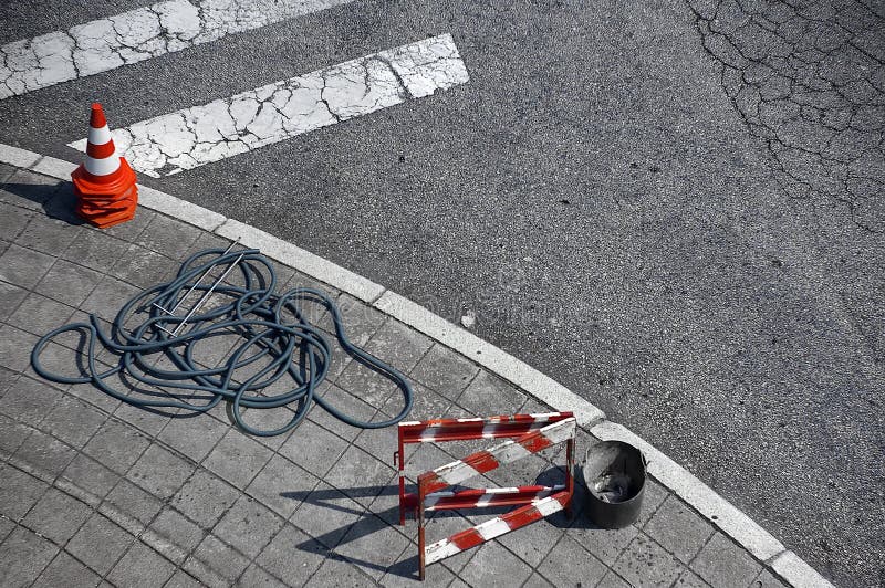 Street Repairs stock image. Image of renewal, reflection - 33269369