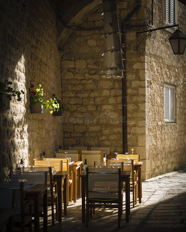 Street restaurant cafe stock photo. Image of furniture - 59671290