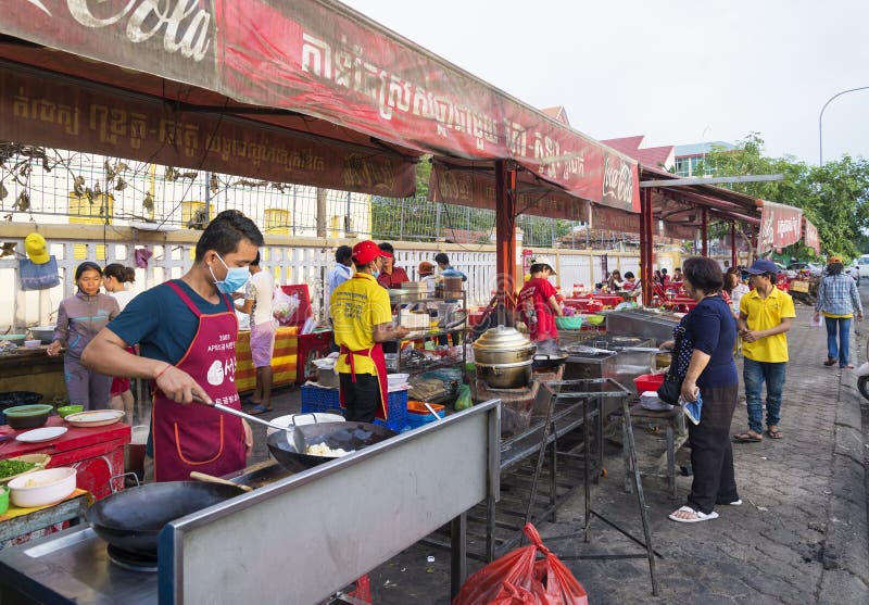 Street Restaurant in Phnom Penh Cambodia Editorial Stock Image - Image ...