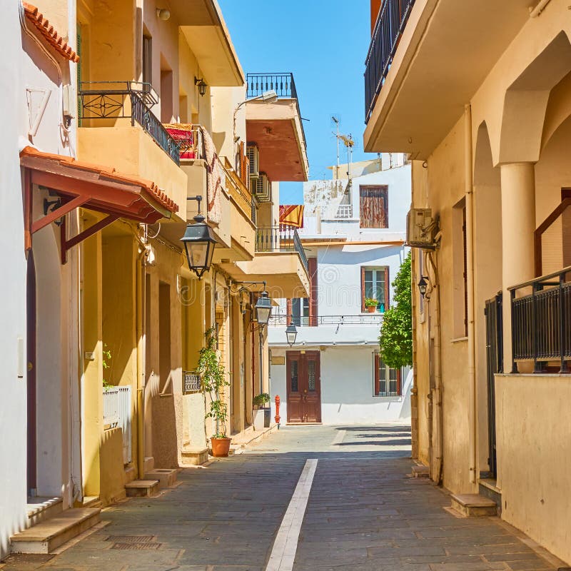 Street in Rethimno in Crete Stock Photo - Image of scenic, scene: 220422248
