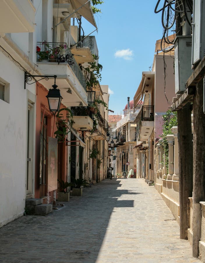 Street of Rethymno, Crete, Greece Editorial Stock Photo - Image of ...