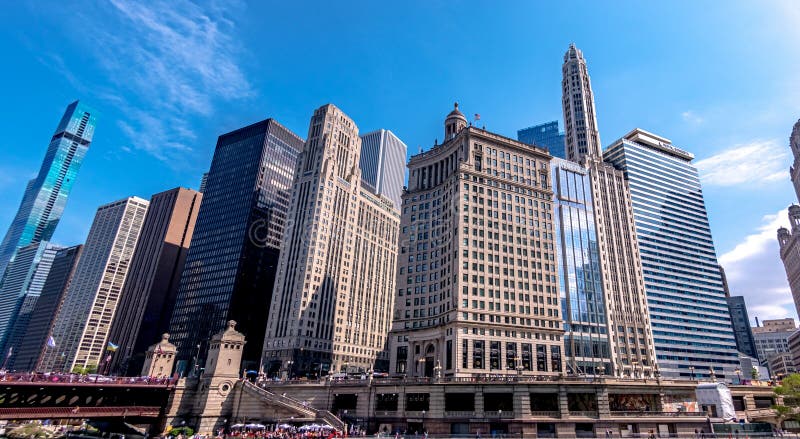 Street and Riverview Scenes in Downtown Chicago Stock Photo - Image of ...