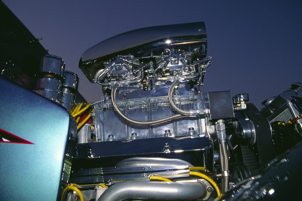Street Rod Engine stock photo. Image of blower, polished - 859882