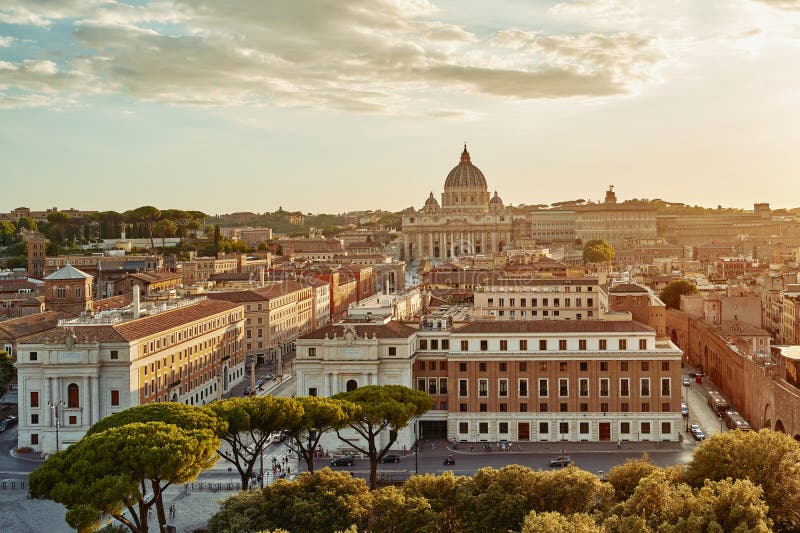 Street in Rome. St. Peter S Basilica Vatican Stock Photo - Image of ...