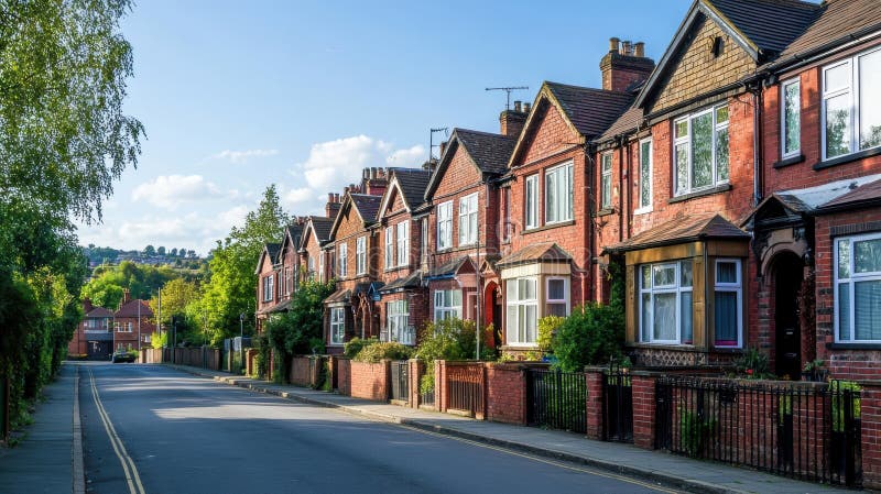 A Street with a Row of Houses on Both Sides Stock Illustration ...