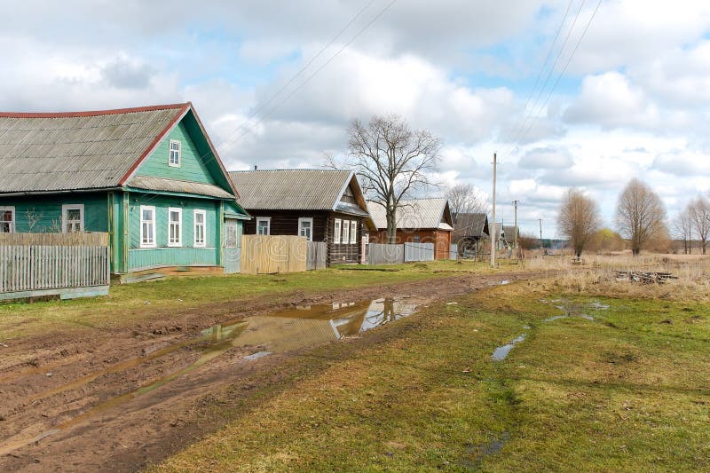 Street of the Russian Countryside in the Spring Stock Photo - Image of ...