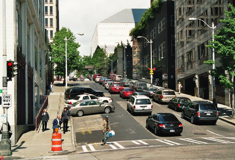 Street Scene in Downtown Seattle, Washington Editorial Stock Image ...