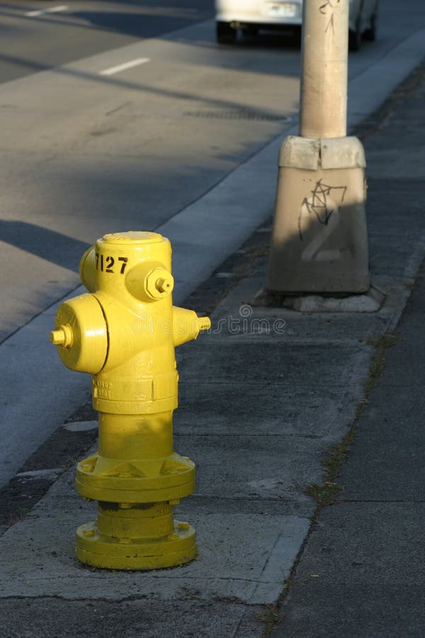 Street Scene with Fire Hydrant Stock Image - Image of curbs, yellow: 1687