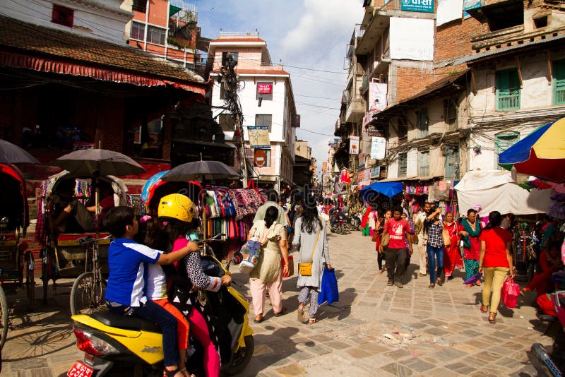 Street Scene of Chhaimale Village, 29km South of Kathmandu, Nepal ...