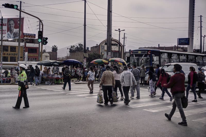 Street Scene Lima Peru editorial photography. Image of business - 229710327