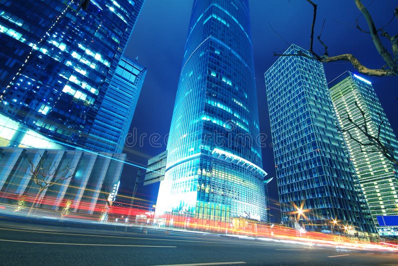 The Street Scene of Modern Urban Architecture Backgrounds in Shanghai ...
