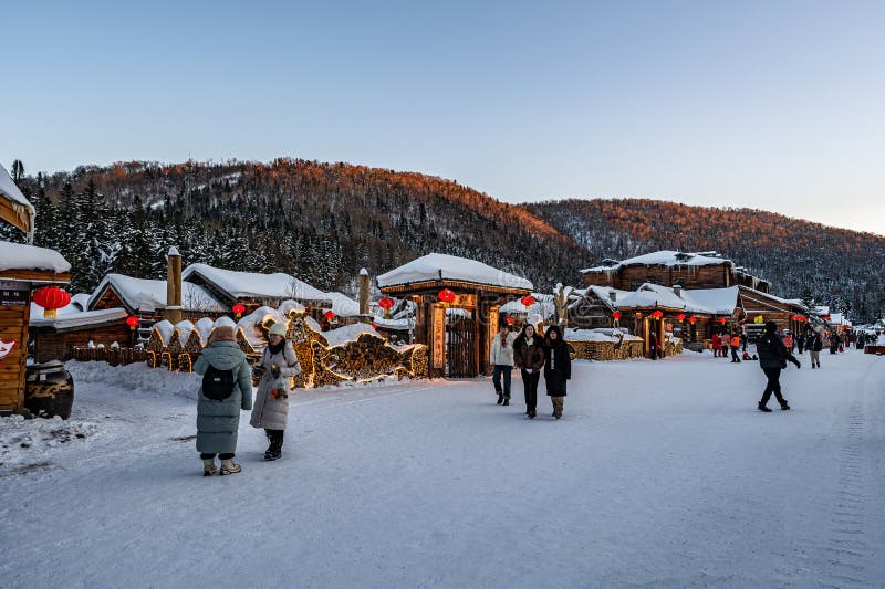 Street Scene after Snow in China S Snow Town Editorial Stock Photo ...