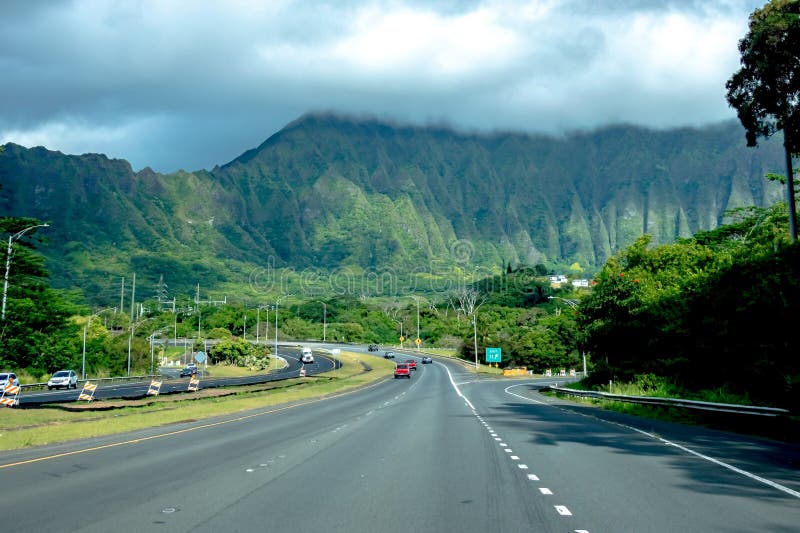 Street Scenes on Island of Oahu Hawaii Stock Image - Image of tropical ...