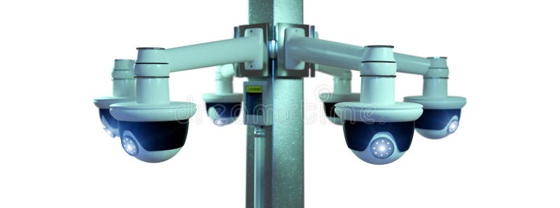 Street Security Cctv Camera Isolated on a Background - 3d Render Stock ...