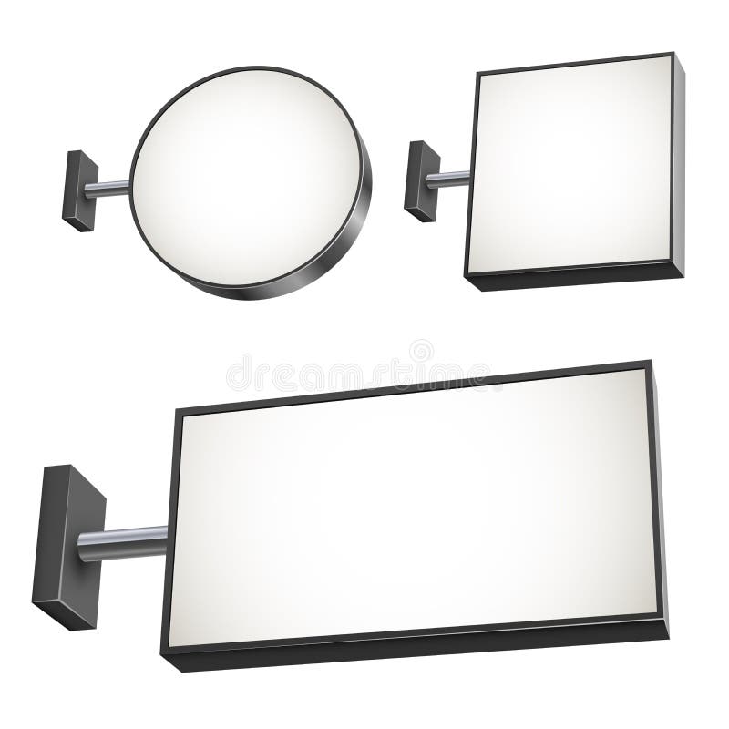 Street Shop Advertisement Signs Stock Vector - Illustration of frame ...