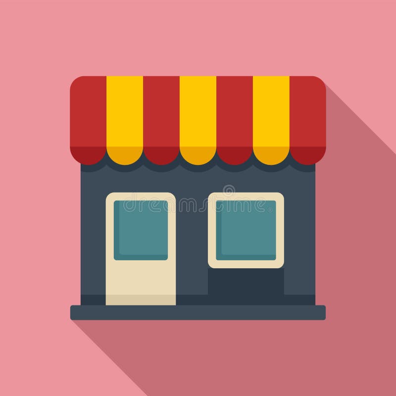 Street Shop Icon, Flat Style Stock Vector - Illustration of decorative ...