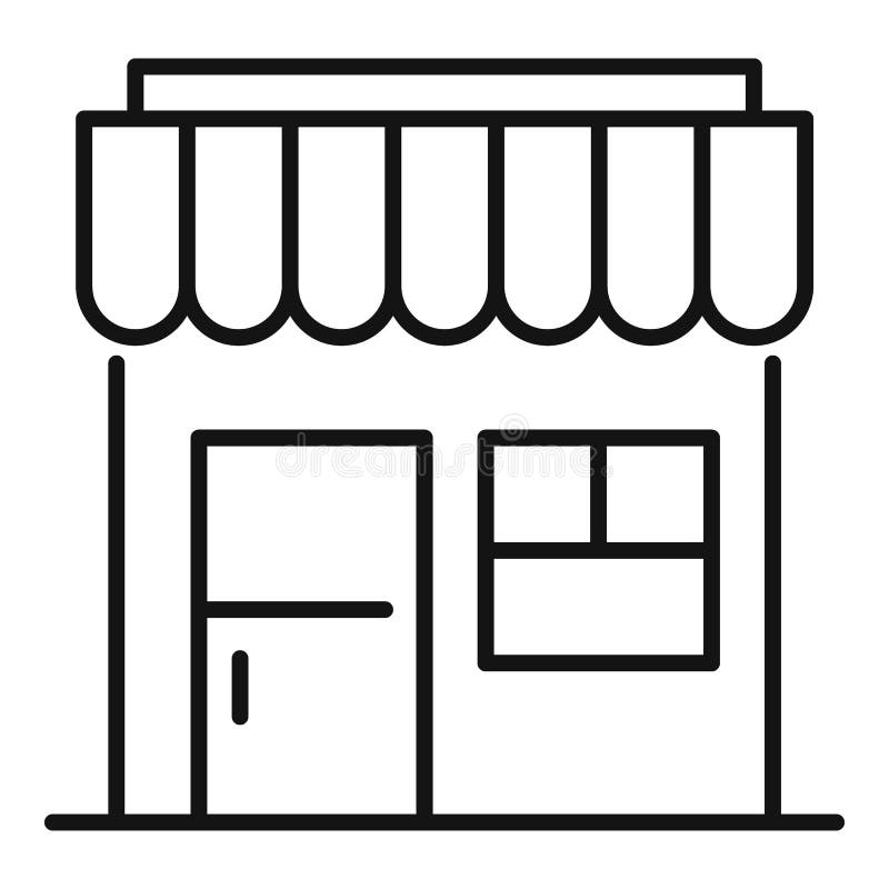 Street Shop Icon, Outline Style Stock Vector - Illustration of street ...