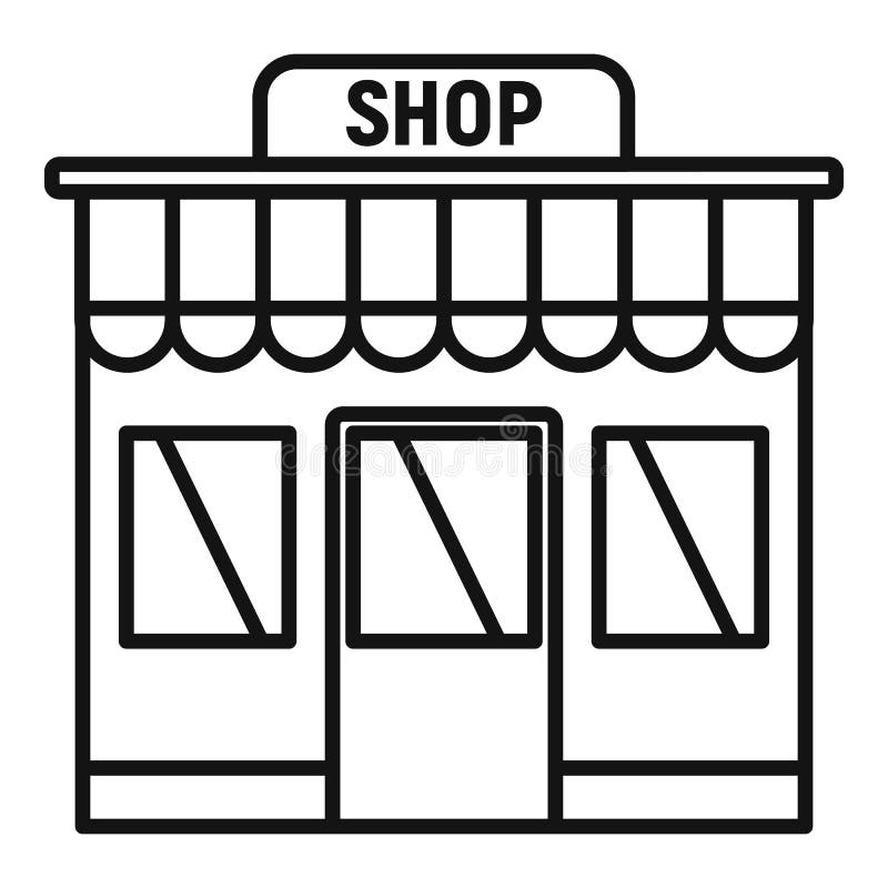 Street Shop Icon, Outline Style Stock Vector - Illustration of mall ...