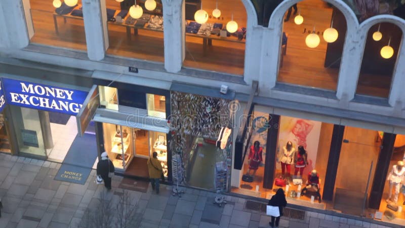 Street with Shops a View from the Elevator Which Stock Footage - Video ...