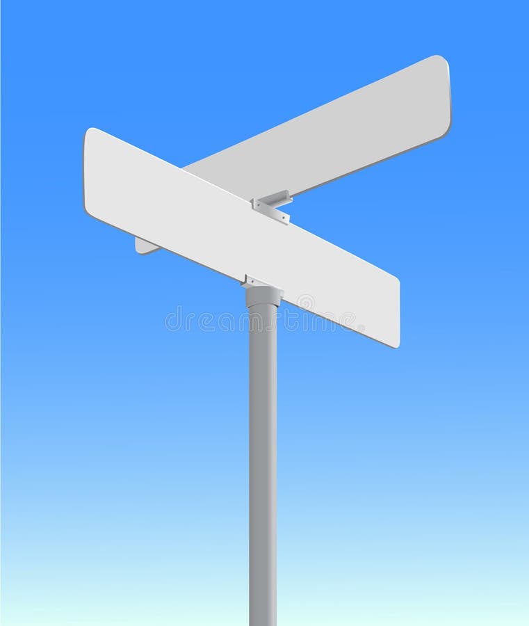 White Directional Sign Post Stock Illustration - Illustration of ...