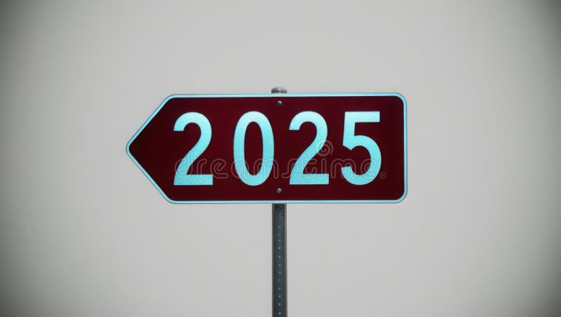 2025 Street Sign Arrow on White Background Stock Illustration ...