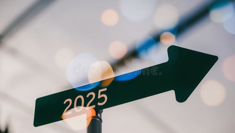 2025 Street Sign Arrow on White Background Stock Illustration ...