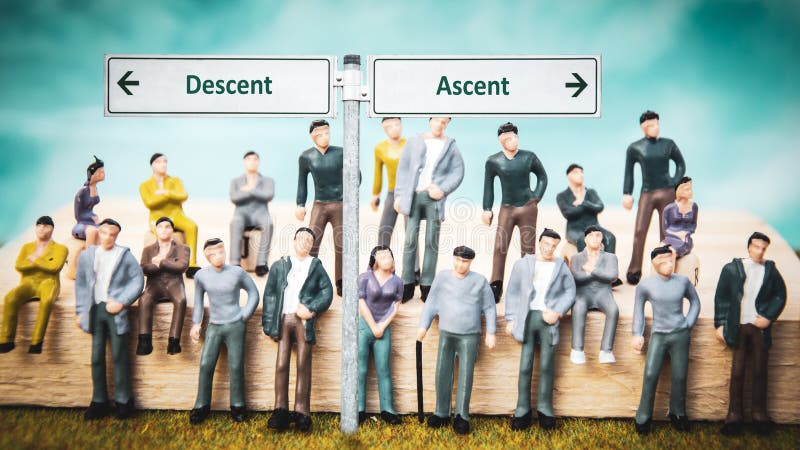 Street Sign Ascent Versus Descent Stock Photo - Image of opposites ...