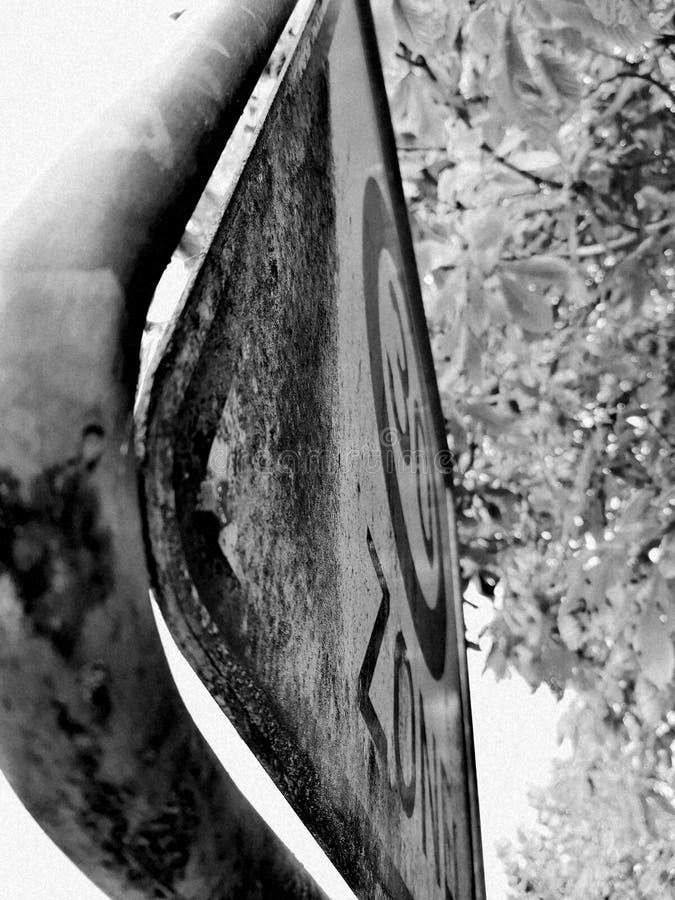 Street Sign in Black and White Stock Image - Image of abstract, white ...