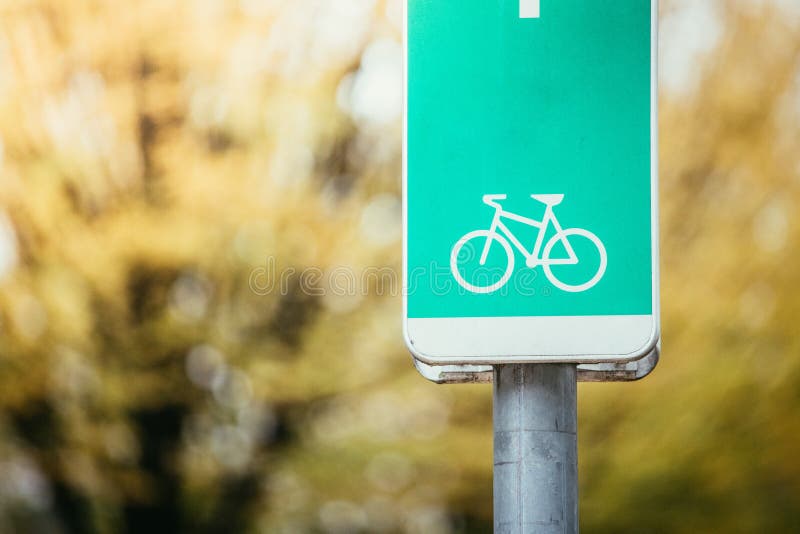 Street sign: cycle path stock photo. Image of bicyclist - 150539588