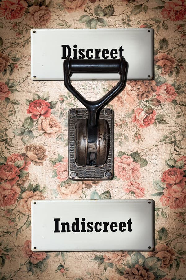 Street Sign Discreet Versus Indiscreet Stock Photo - Image of rumors ...