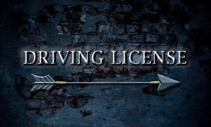 Street Sign DRIVING LICENSE Stock Photo - Image of test, signpost ...