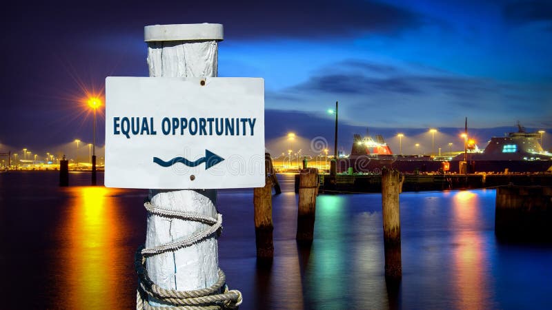 Street Sign EQUAL OPPORTUNITY Stock Photo - Image of liberalism ...