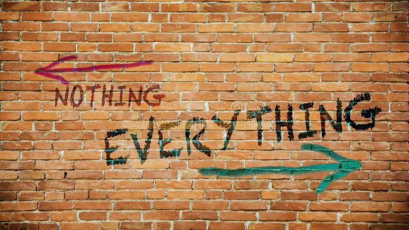 Street Sign Everything Versus Nothing Stock Illustration - Illustration ...