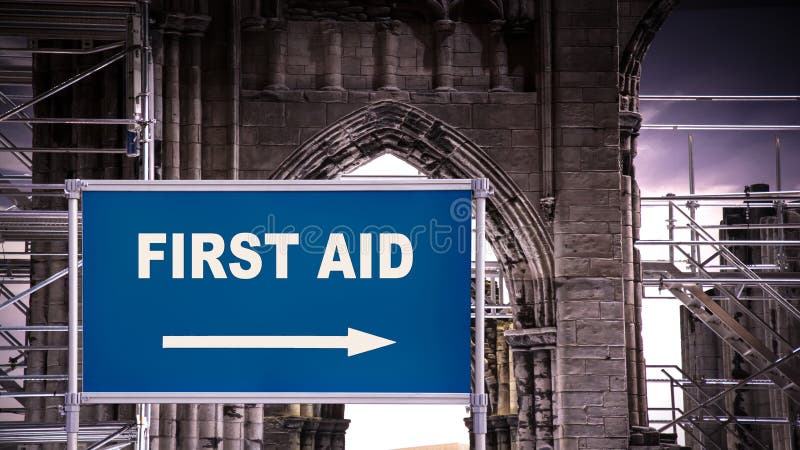 Street Sign First Aid stock image. Image of shield, paramedic - 149043919