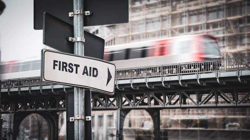 Street Sign First Aid stock photo. Image of life, direction - 170702414