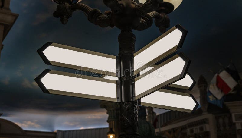 Street Sign Going into Different Directions Empty with Copy Space Stock ...