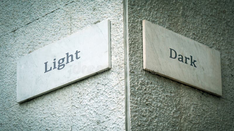 Street Sign Light Versus Dark Stock Image - Image of direction ...
