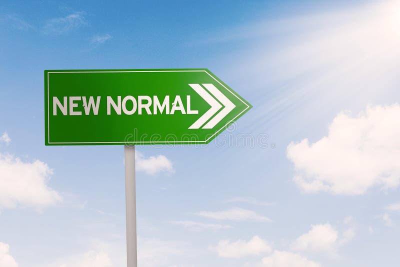 Street Sign with New Normal Text Stock Photo - Image of future, reopen ...